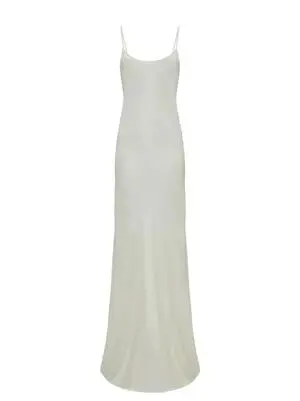 Victoria Beckham Victoria Beckham Spaghetti-Strap Open-Back Maxi Dress Neutrals