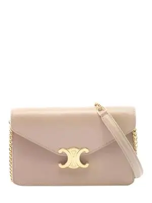 CELINE 2000-2026 Leather Margo Wallet On Chain Crossbody Bag