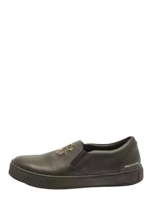 Philipp Plein Leather Slip-on Sneakers - Black