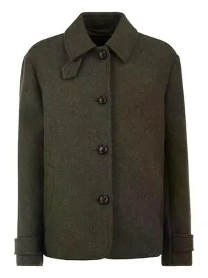 Max Mara Flared Virgin Wool-blend Jacket - Green