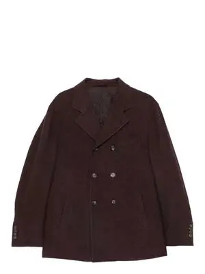 Eleventy Double-breasted Wool Coat - Red