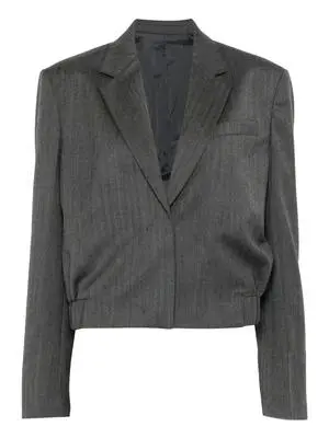 JUUN.J Cropped Notched-lapel Blazer - Grey
