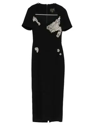 Zuhair Murad Crystal-embellished Portrait-neck Dress - Black