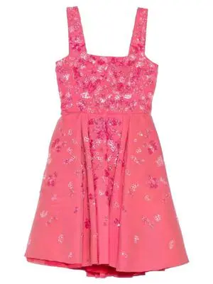 Zuhair Murad Beaded Floral-appliqué Dress - Pink