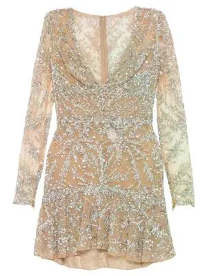 Zuhair Murad Sequin-embellished Tulle Dress - Neutrals