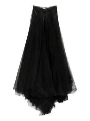 Monique Lhuillier Illusion Tulle Overlay Skirt - Black