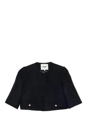 Maje Cropped Short-sleeve Blazer - Blue
