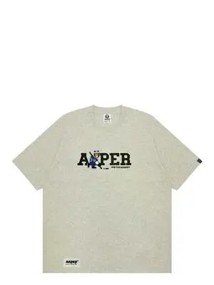 AAPE BY *A BATHING APE Graphic-print Logo-patch T-shirt - Grey