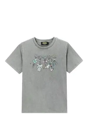 MINI CREAM Graphic Print Cotton T-shirt - Grey