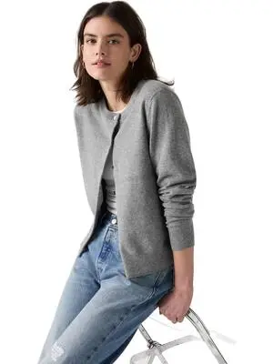 LEVI'S Supersoft Crewneck Cardigan - Grey