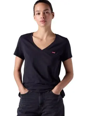 LEVI'S The Perfect V Neck Tee - Black