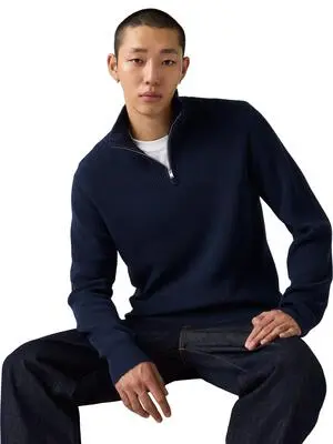LEVI'S Housemark Quarter Zip Sweater - Blue