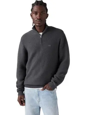 LEVI'S Housemark Quarter Zip Sweater - Black