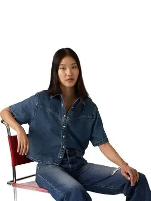 LEVI'S Logan Short Sleeve Denim Shirt - Blue