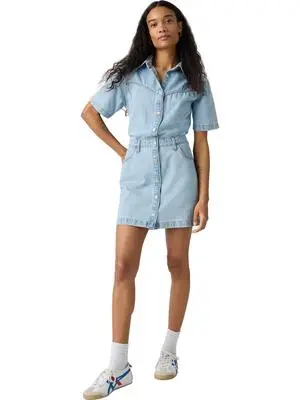 LEVI'S Short Sleeve Logan Western Dress - Blue