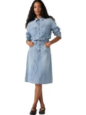 LEVI'S Long Sleeve A Line Western Dress - Blue
