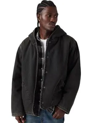 LEVI'S Deck Hoodie Sherpa Jacket - Black