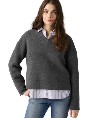 LEVI'S Supersoft V-neck Sweater - Grey
