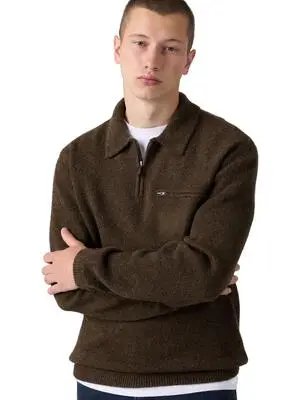 LEVI'S Boulder Quarter Zip Sweater - Brown