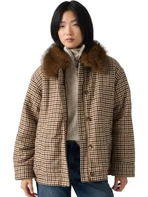 LEVI'S Billie Warm Coat - Beige / Siggi Check Java Plaid