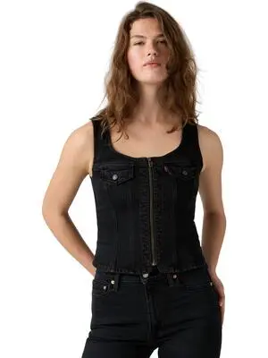 LEVI'S Denim Zip Vest - Black