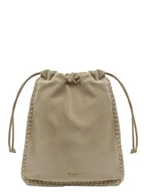 Prada Prada Wish Suede Pouch Beige