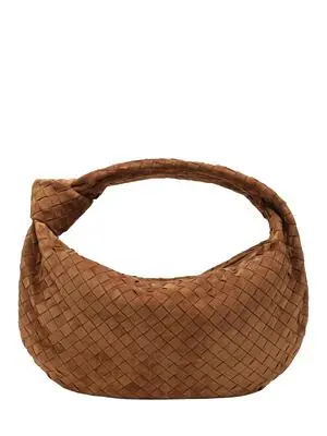 Bottega Veneta Amber Intrecciato Suede Jodie Bag - Brown