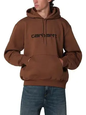 Carhartt Work In Progress Hooded Carhartt Cotton Blend Sweatshirt - Brown