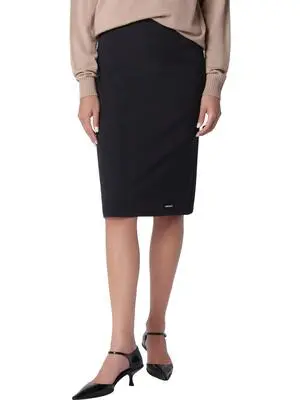 Miu Miu Stretch Poplin Pencil Skirt - Black