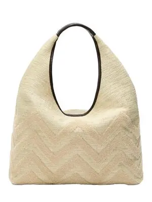 Missoni Leather And Canvas Hobo Bag - Multicoloured