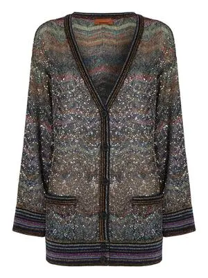 Missoni Oversized V-neck Cardigan With Zigzag Pattern - Multicoloured