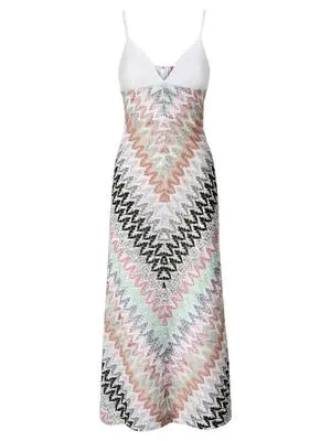 Missoni Sleeveless Long Dress With Contrast Bodice - Multicoloured