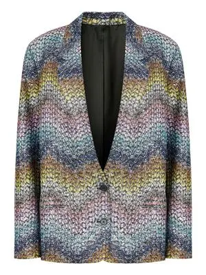 Missoni Oversized Single-breasted Blazer In Viscose Lamé With Sequins - Multicoloured