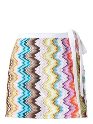 Missoni Mini Pareo Skirt In Printed Terry - Multicoloured
