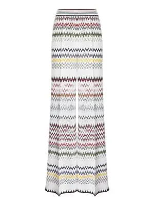 Missoni Wide Zigzag Viscose And Cotton Trousers - Multicoloured