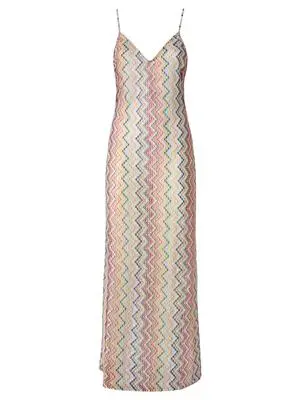 Missoni Missoni Long Cover-Up With Thin Straps In Zig Zag Lamé Multicoloured