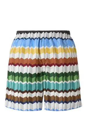 Missoni Long Printed Swim Shorts With Elastic Waistband - Multicoloured