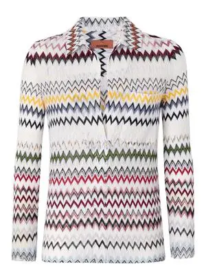 Missoni Zigzag Cotton And Viscose Blouse With V-neckline - Multicoloured
