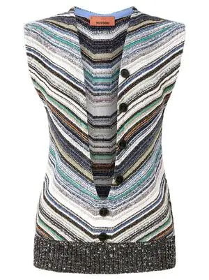 Missoni Striped Vest With Sequin Appliqu - Multicoloured