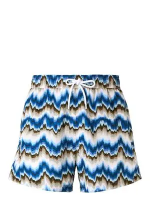 Missoni Printed Swim Shorts With Drawstring Waist - Multicoloured