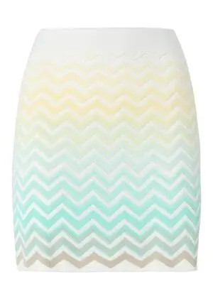 Missoni Chevron Dégradé Cotton And Viscose Mini Skirt - Multicoloured