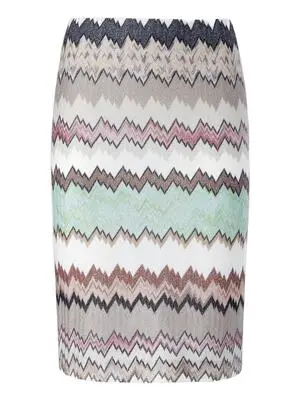 Missoni Viscose Lamé Midi Skirt With Slit - Multicoloured
