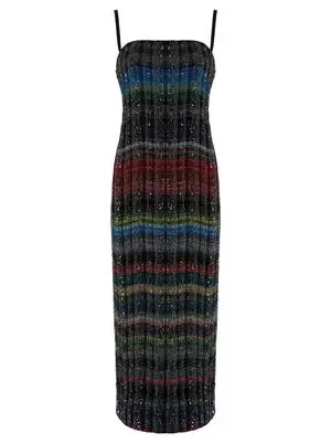 Missoni Long Strapless Dress With Wave Check Pattern - Multicoloured