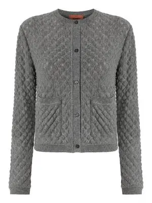 Missoni Cashmere Cardigan With Lace Pattern - Grey