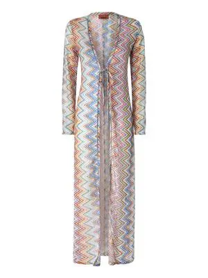 Missoni Long Zig Zag Fabric Cover-up Cardigan - Multicoloured