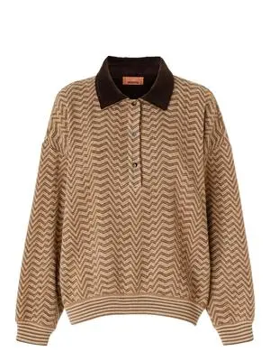 Missoni Chevron Polo Sweater - Beige