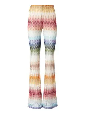 Missoni Flare Viscose Trousers With Dégradé Lace Motif - Multicoloured