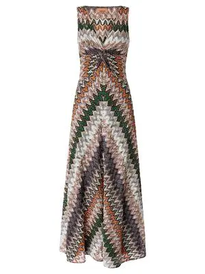 Missoni Sleeveless Gown With Tie Neckline - Multicoloured