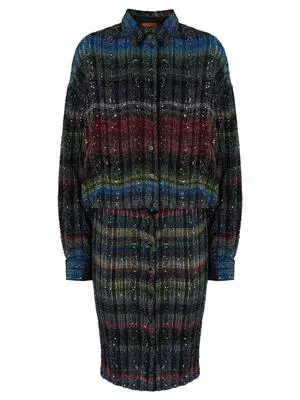 Missoni Midi Dress With V-neck And Wave Pattern - Multicoloured