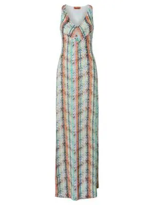 Missoni Sleeveless Multi-technique Mixed Viscose Lamé Gown - Multicoloured